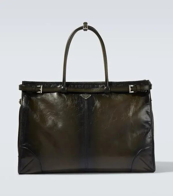 Prada Bonnie Leather Tote Bag - Black