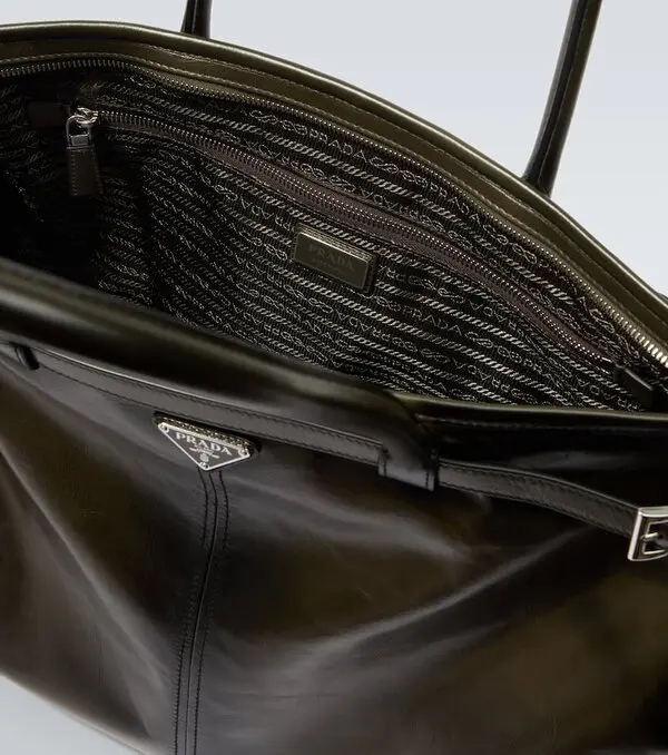 Prada Bonnie Leather Tote Bag - Black