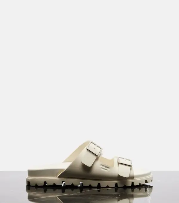 Prada Logo Sandals - White