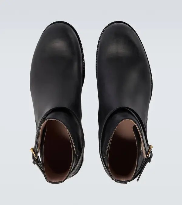 THE ROW Nobilis Leather Ankle Boots