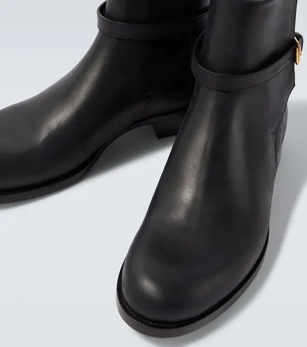 THE ROW Nobilis Leather Ankle Boots