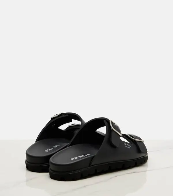 Prada Logo Sandals - Black
