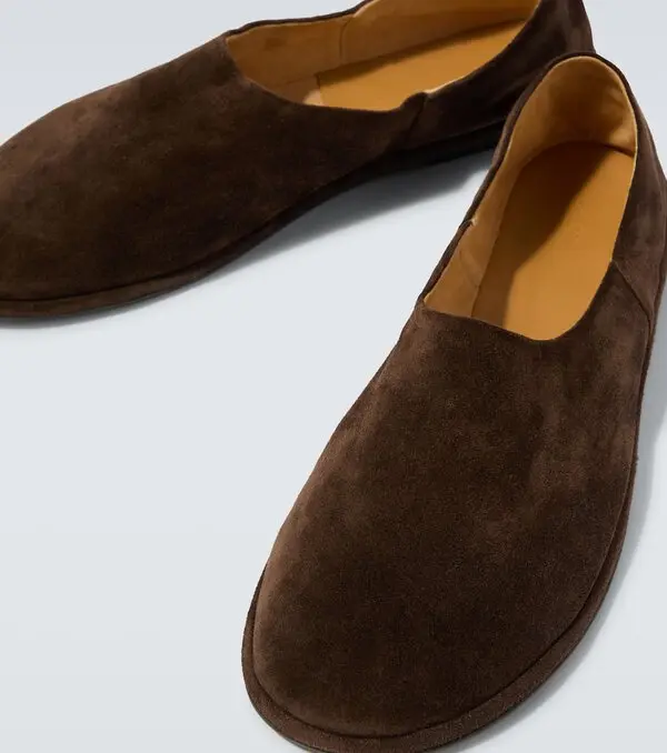 THE ROW Canal Suede Slip-on Loafers - Brown