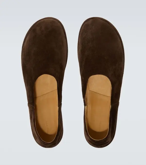THE ROW Canal Suede Slip-on Loafers - Brown