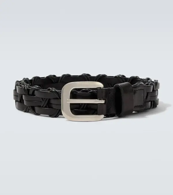 THE ROW Cord Braided Leather Belt - Black