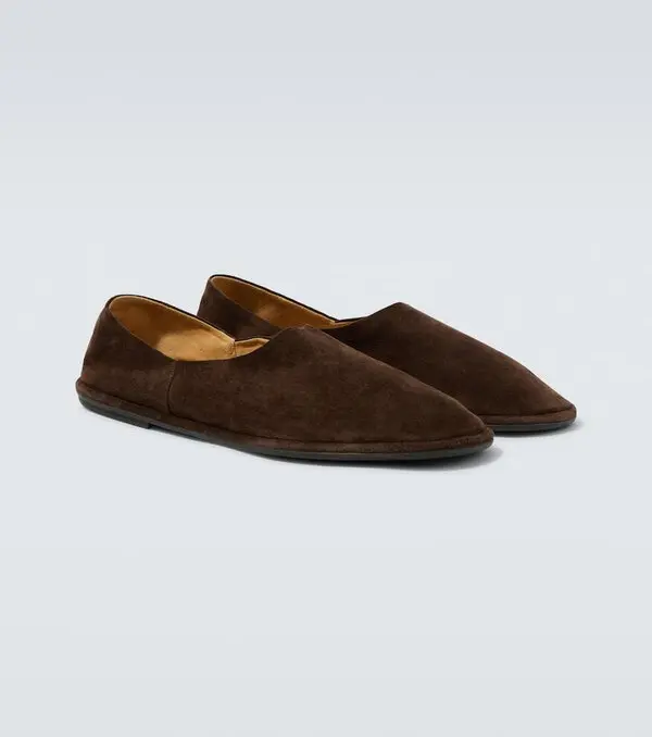 THE ROW Canal Suede Slip-on Shoes - Brown