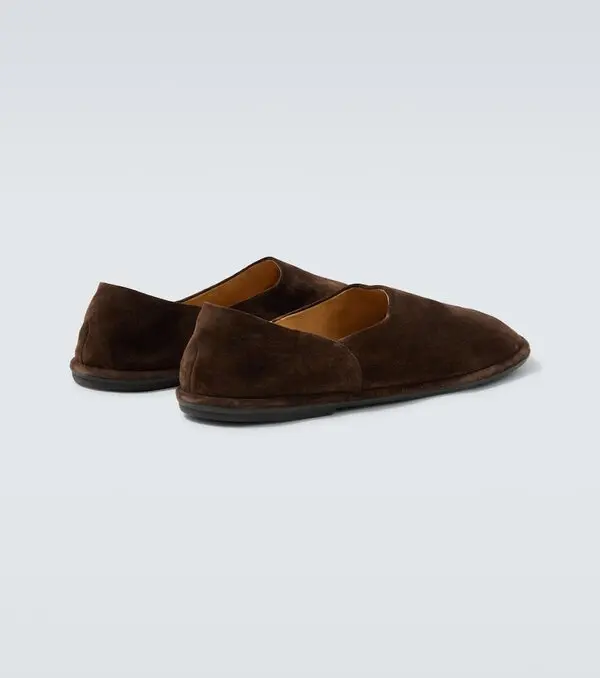 THE ROW Canal Suede Slip-on Shoes - Brown