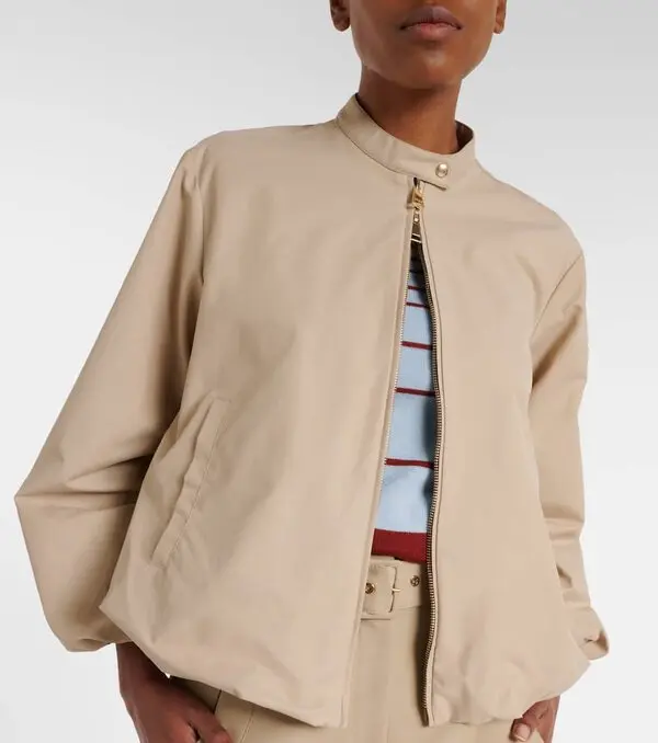 Moncler Gruissan Cotton-blend Bomber Jacket - Beige