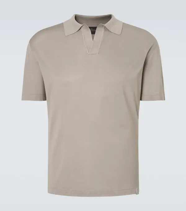 Brioni Silk Polo Shirt - Beige