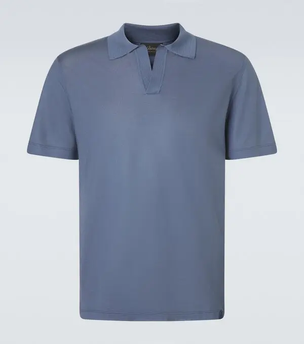 Brioni Silk Polo Shirt - Blue