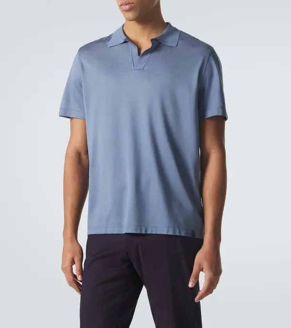 Brioni Silk Polo Shirt - Blue