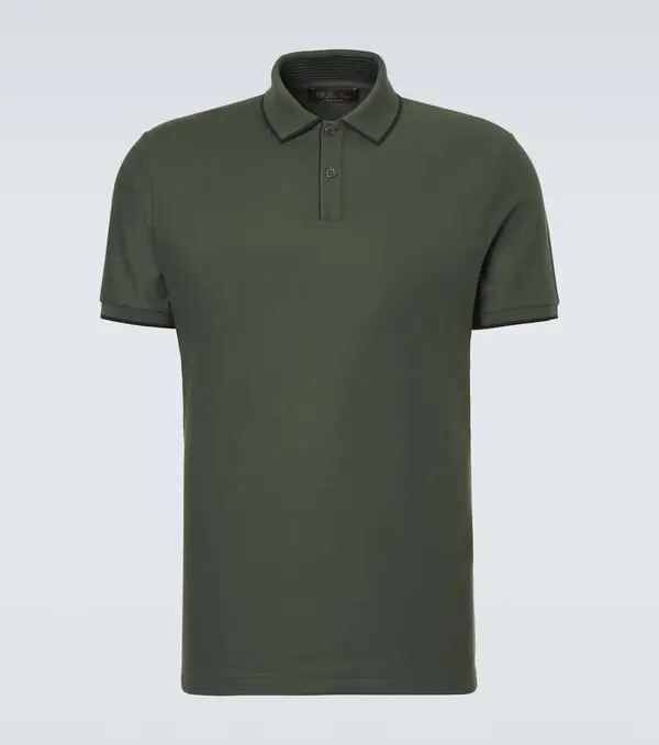 Loro Piana Brentwood Cotton-blend Piqué Polo Shirt - Green