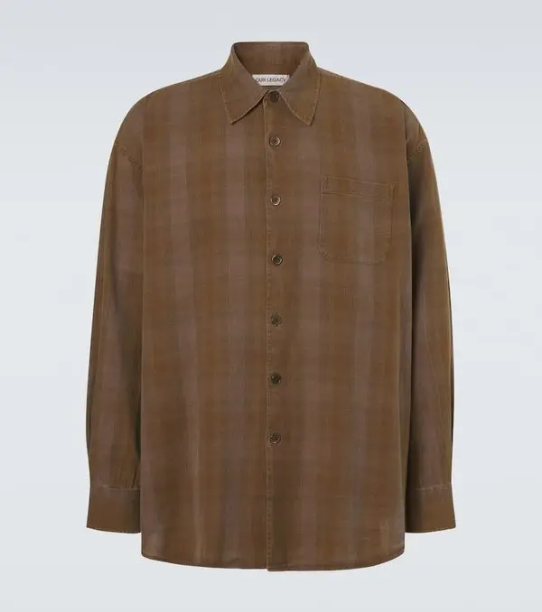 Our Legacy Borrowed Checked Cotton Shirt - Brown