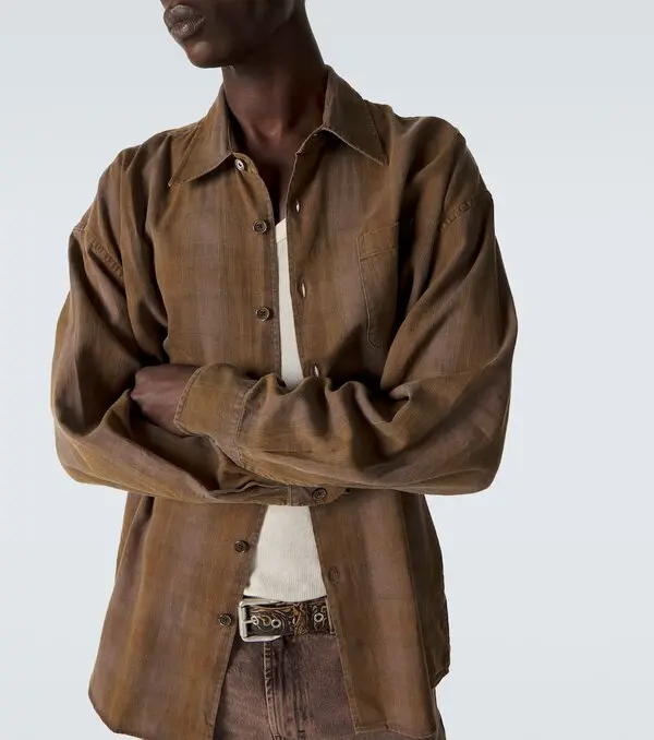 Our Legacy Borrowed Checked Cotton Shirt - Brown