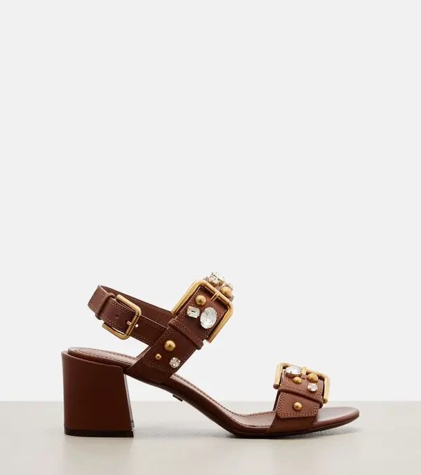 Dolce & Gabbana Keira Embellished Leather Sandals