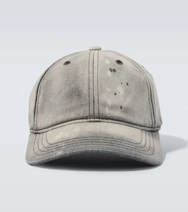 Our Legacy Distressed Denim Baseball Cap - Grey