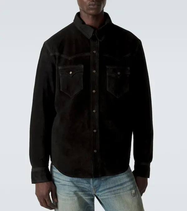 Ralph Lauren Suede Western Shirt