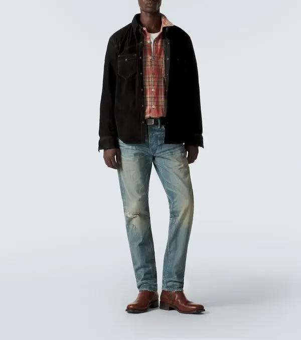 Ralph Lauren Suede Western Shirt