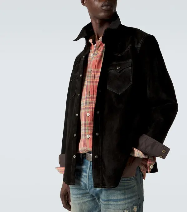 Ralph Lauren Suede Western Shirt