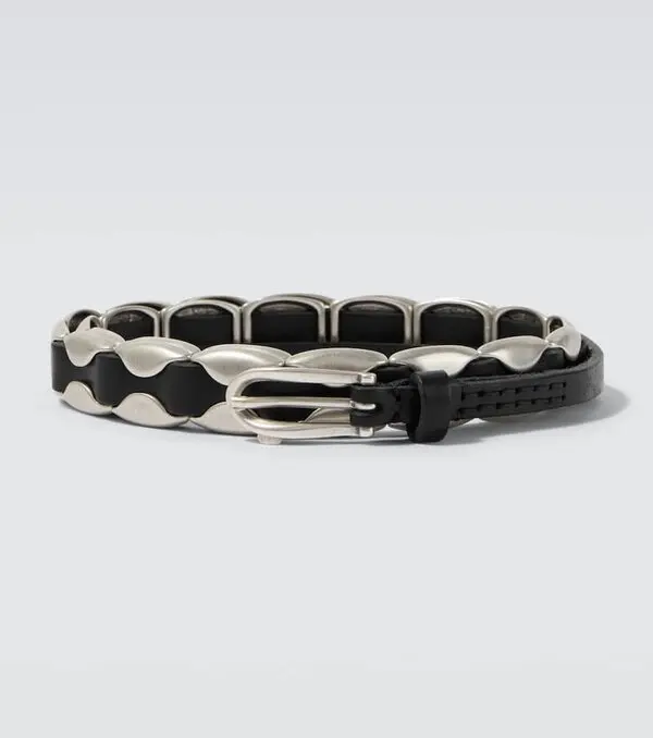 Our Legacy Billow Studded Leather Belt - Black