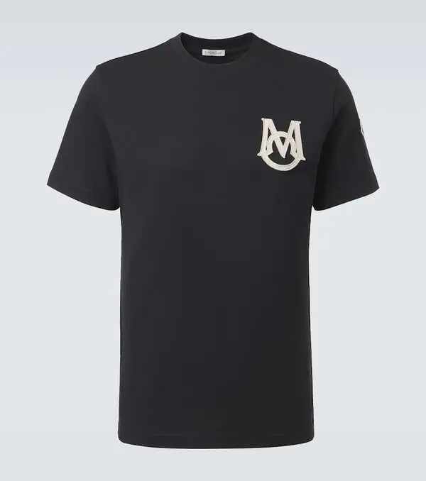Moncler Logo Cotton Jersey T-shirt - Blue