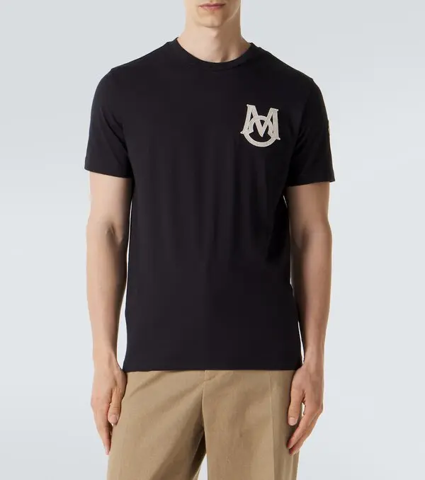 Moncler Logo Cotton Jersey T-shirt - Blue