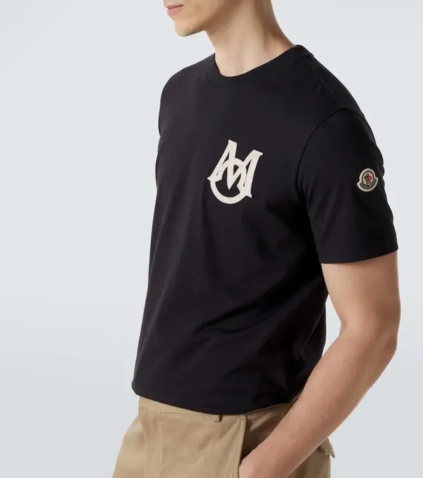 Moncler Logo Cotton Jersey T-shirt - Blue