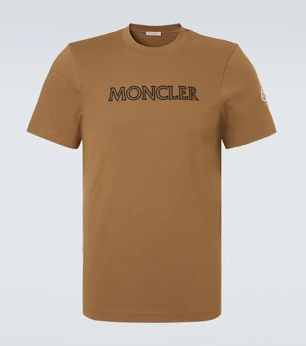 Moncler Logo Cotton Jersey T-shirt - Brown