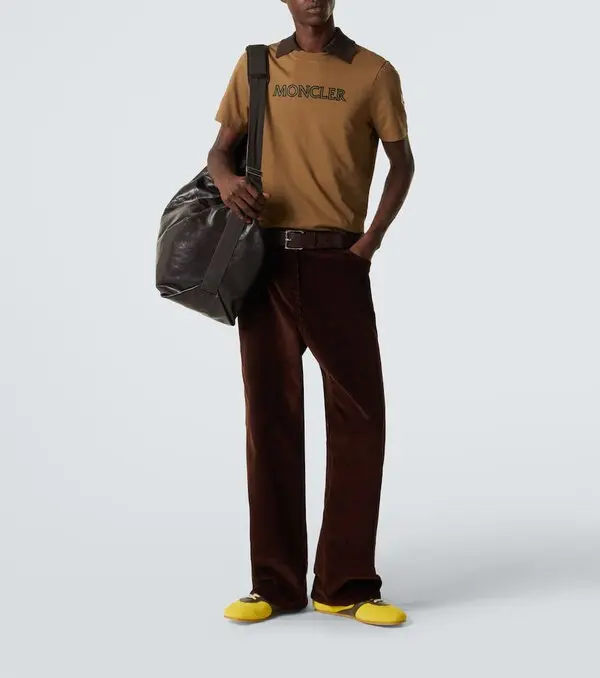 Moncler Logo Cotton Jersey T-shirt - Brown