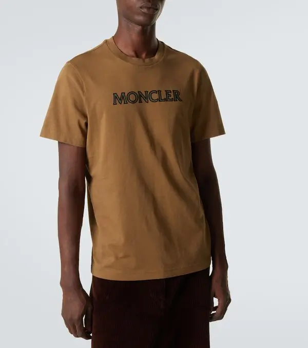 Moncler Logo Cotton Jersey T-shirt - Brown