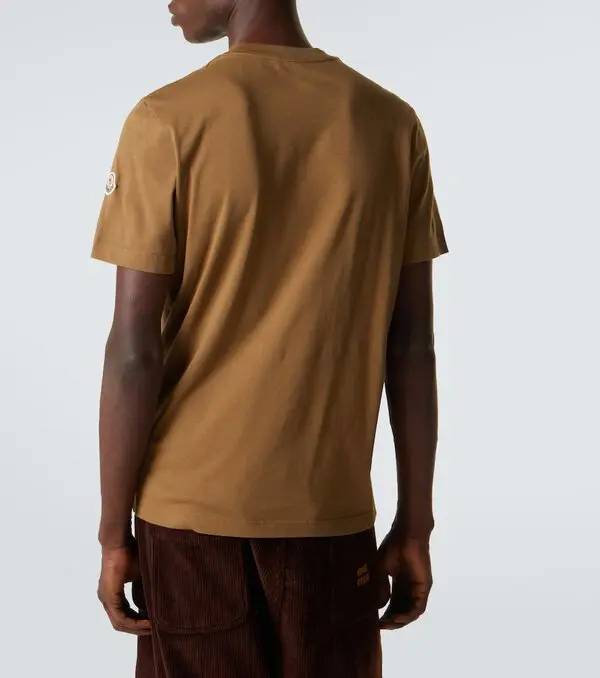 Moncler Logo Cotton Jersey T-shirt - Brown