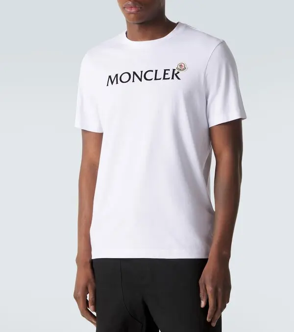 Moncler Logo Cotton Jersey T-shirt - White