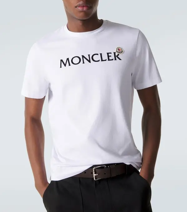 Moncler Logo Cotton Jersey T-shirt - White