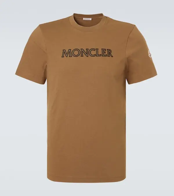 Moncler Logo Cotton Jersey T-shirt - Brown