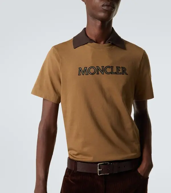 Moncler Logo Cotton Jersey T-shirt - Brown