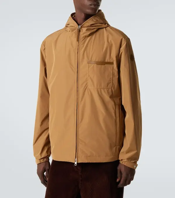 Moncler Leather-trimmed Hooded Jacket