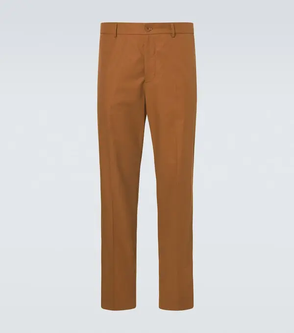Moncler Cotton-blend Straight Pants - Brown