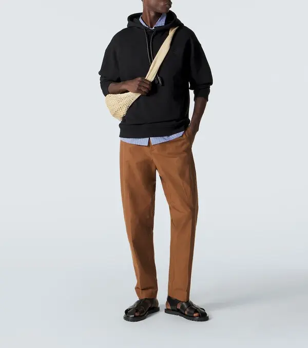 Moncler Cotton-blend Straight Pants - Brown