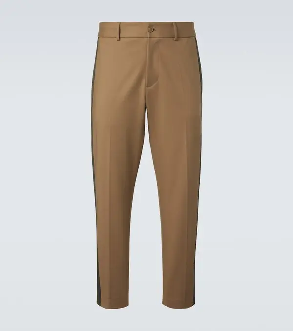 Moncler Cotton-blend Straight Leg Pants - Brown