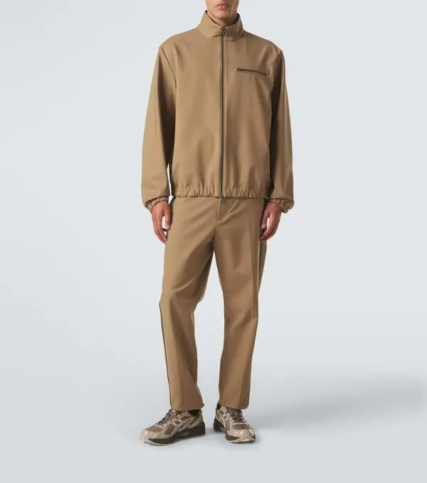Moncler Cotton-blend Straight Leg Pants - Brown