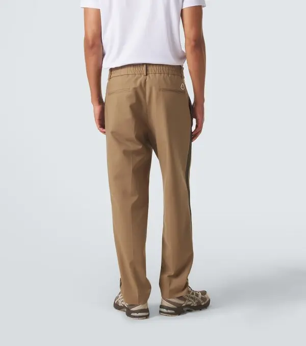 Moncler Cotton-blend Straight Leg Pants - Brown