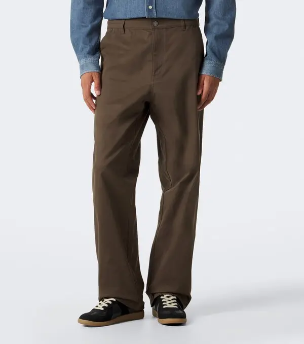 Moncler Cotton-blend Straight Leg Pants - Green