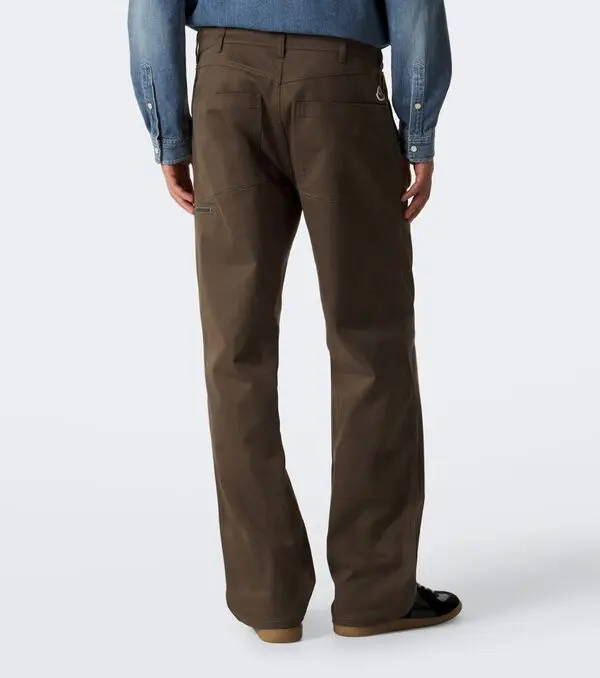 Moncler Cotton-blend Straight Leg Pants - Green