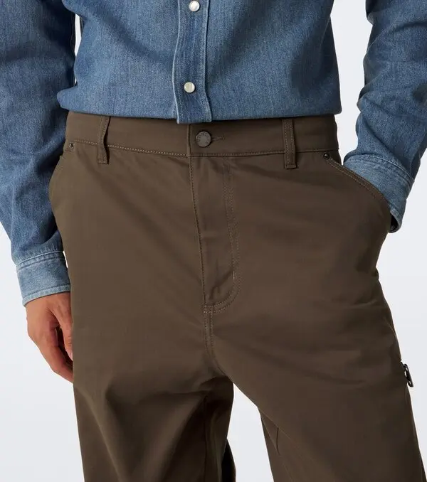 Moncler Cotton-blend Straight Leg Pants - Green