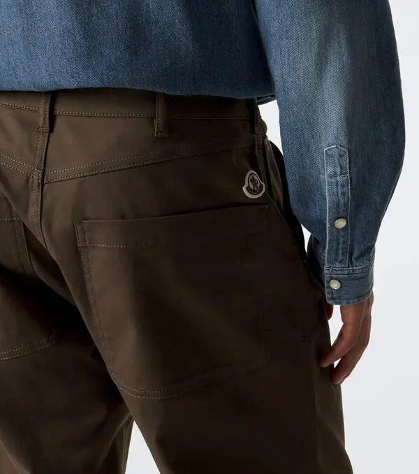 Moncler Cotton-blend Straight Leg Pants - Green