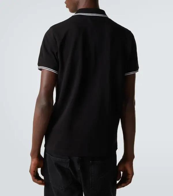Moncler Cotton Piqué Polo Shirt - Black