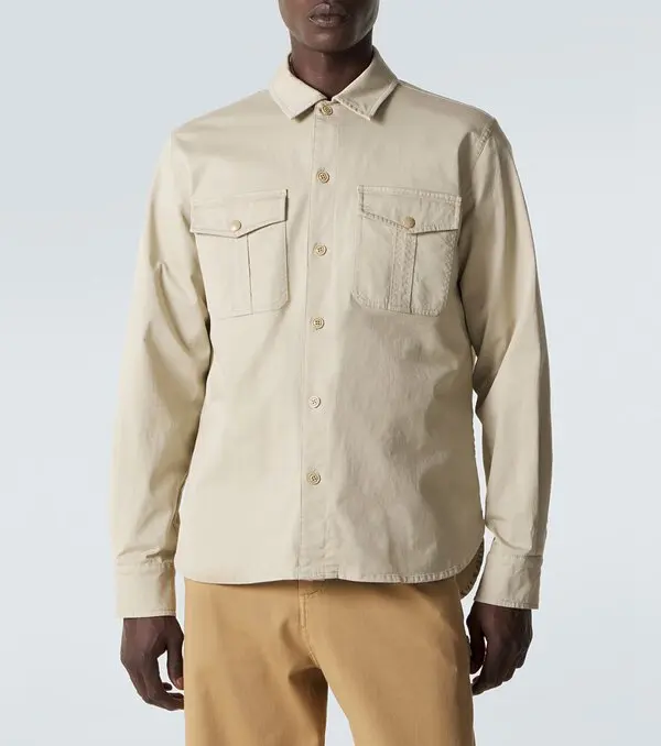 Moncler Cotton Gabardine Shirt - Beige