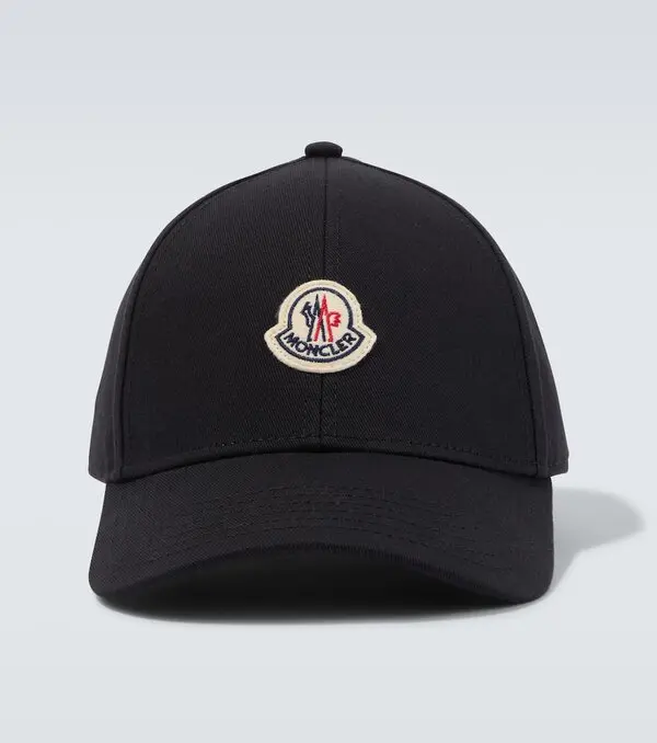 Moncler Logo Cotton Twill Baseball Cap - Black