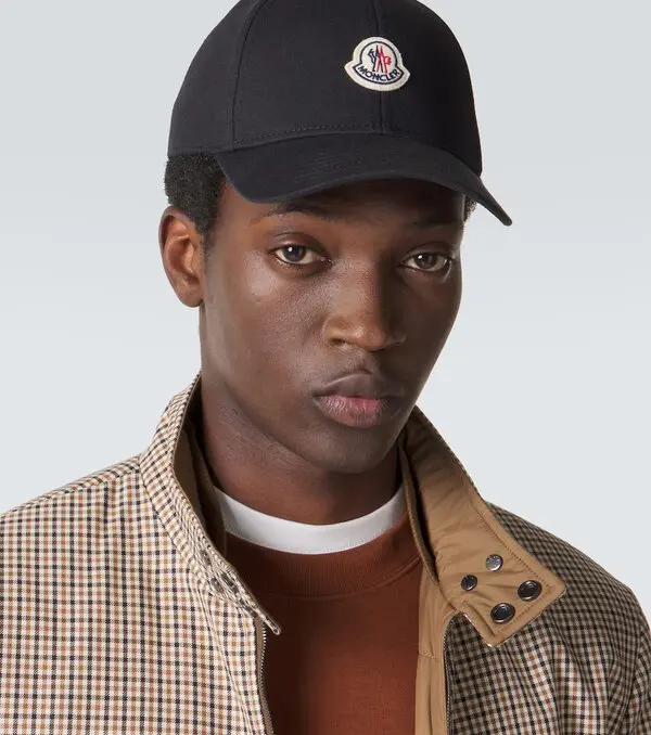 Moncler Cotton Twill Baseball Cap With Logo - Black