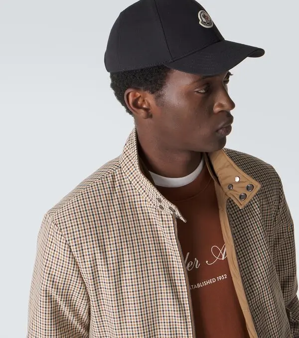 Moncler Cotton Twill Baseball Cap With Logo - Black